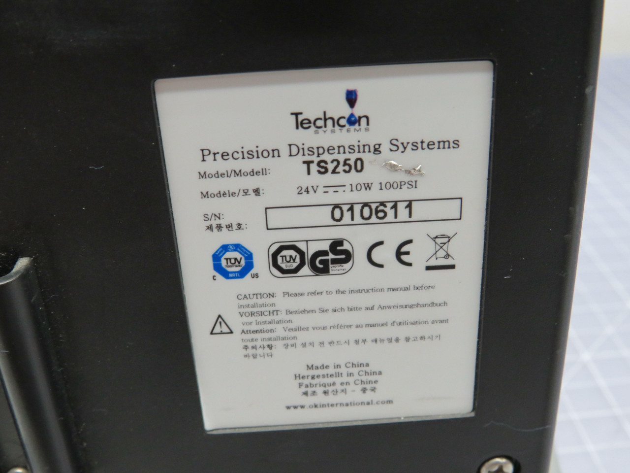 Techcon Systems TS250 Digital Fluid Dispensing Control